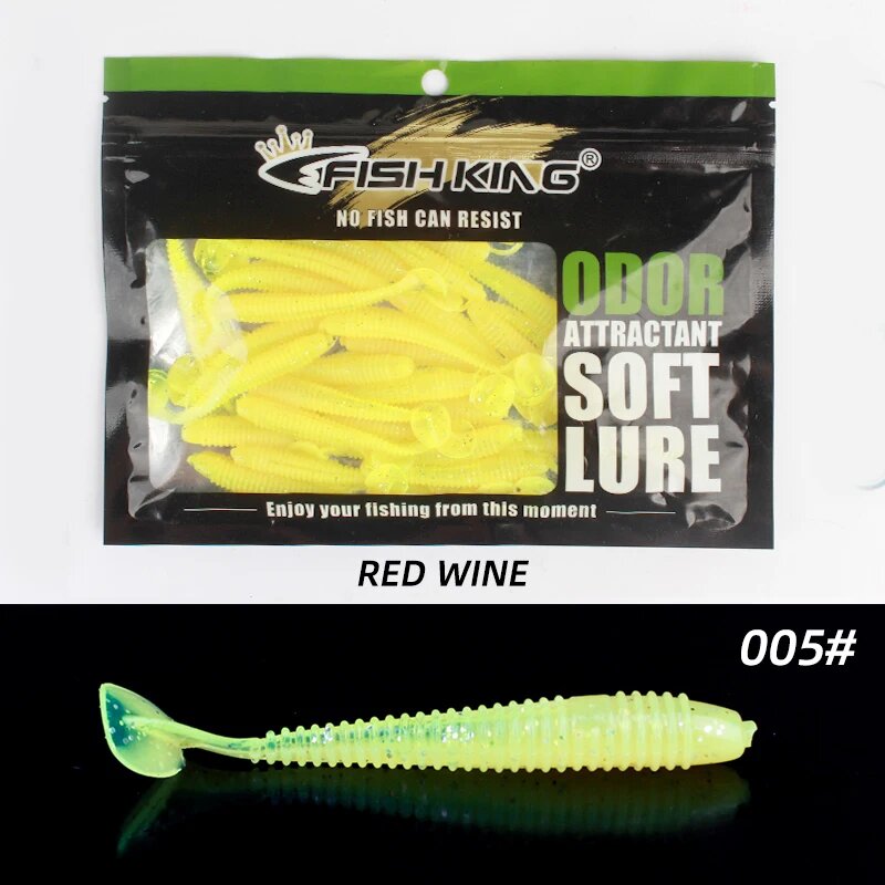FTK Силиконовые приманки для рыбалки 30 шт. Желтый, 75mm-30Pcs, 05