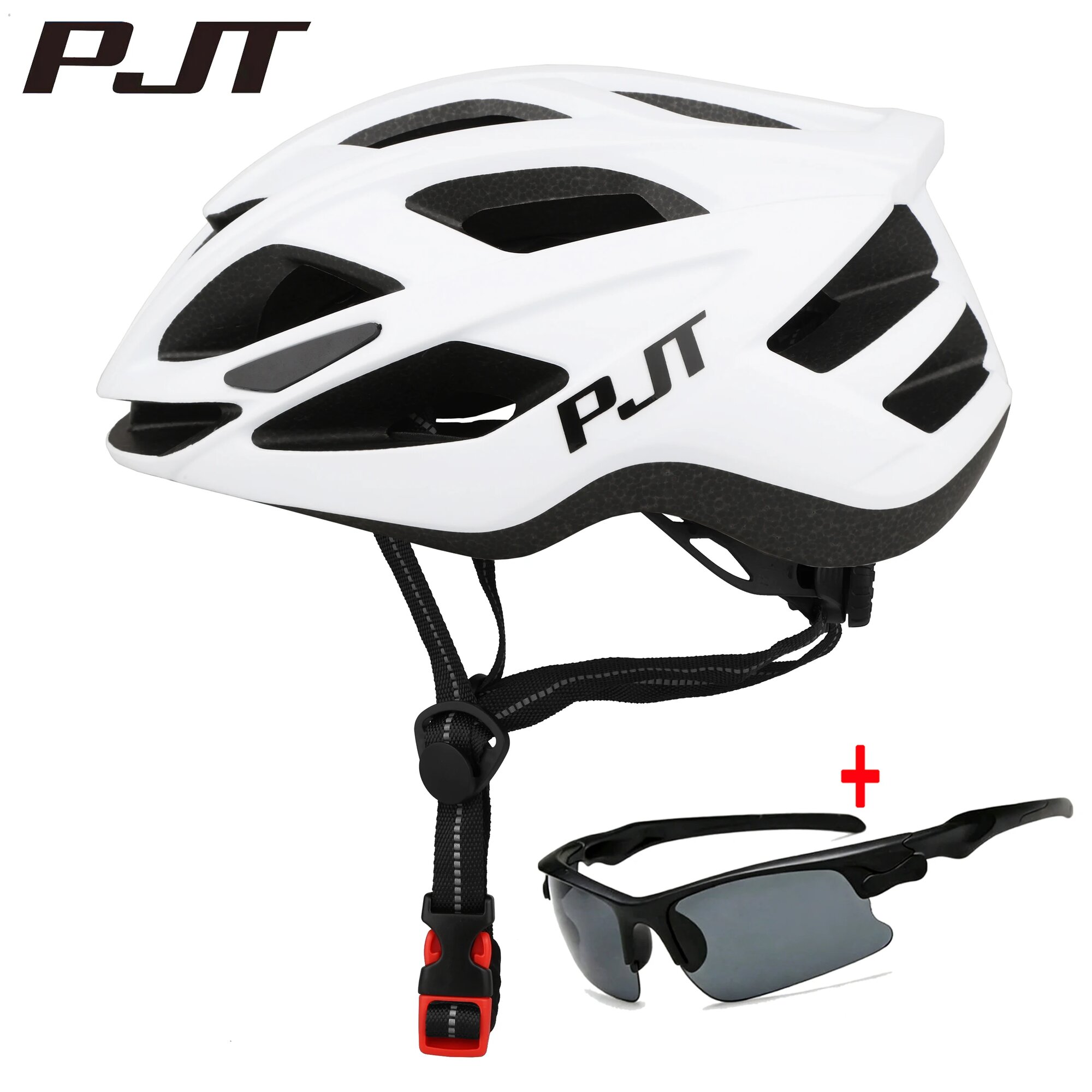 PJT NEW Road Ultralight Велосипедный шлем Белый, W028-White-Glasses
