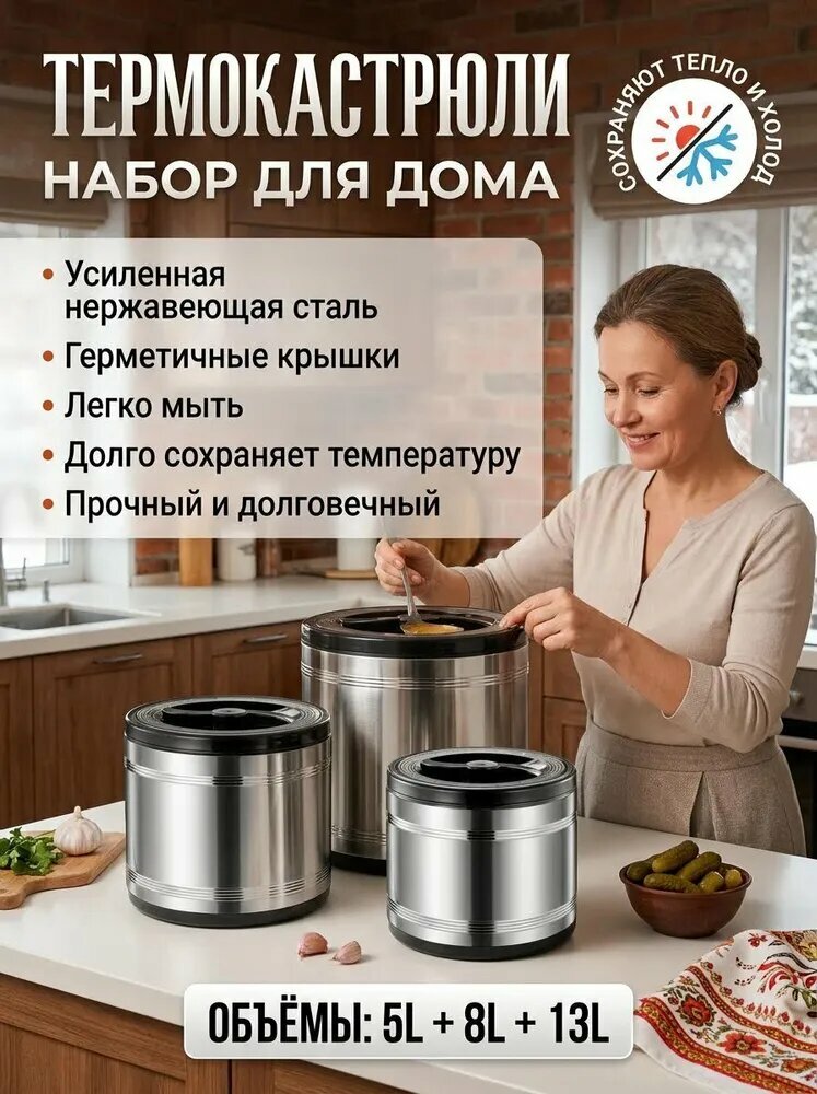 Термокастрюля 5 л, 8 л л.