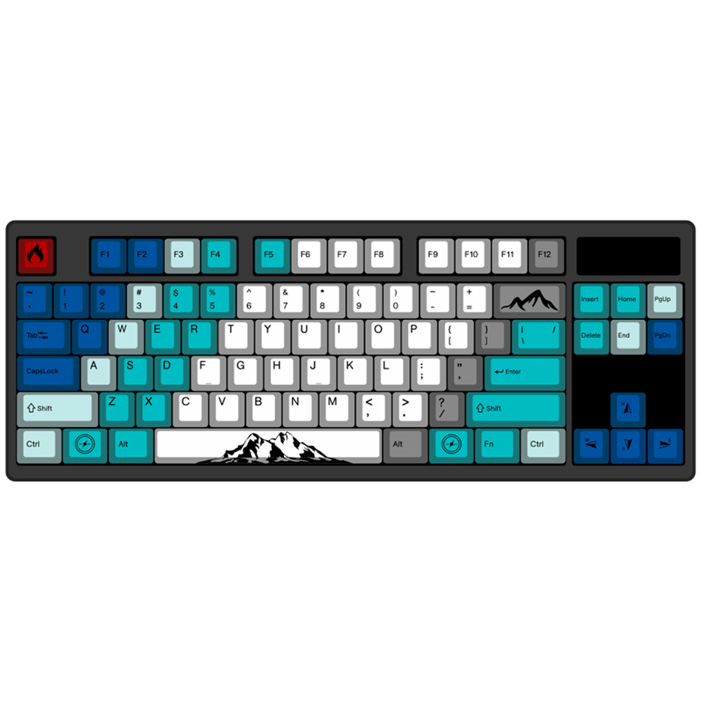 Клавиатура Varmilo VA80 Summit Kailh Prestige Silent Русская раскладка черный, белый, серый, голубой