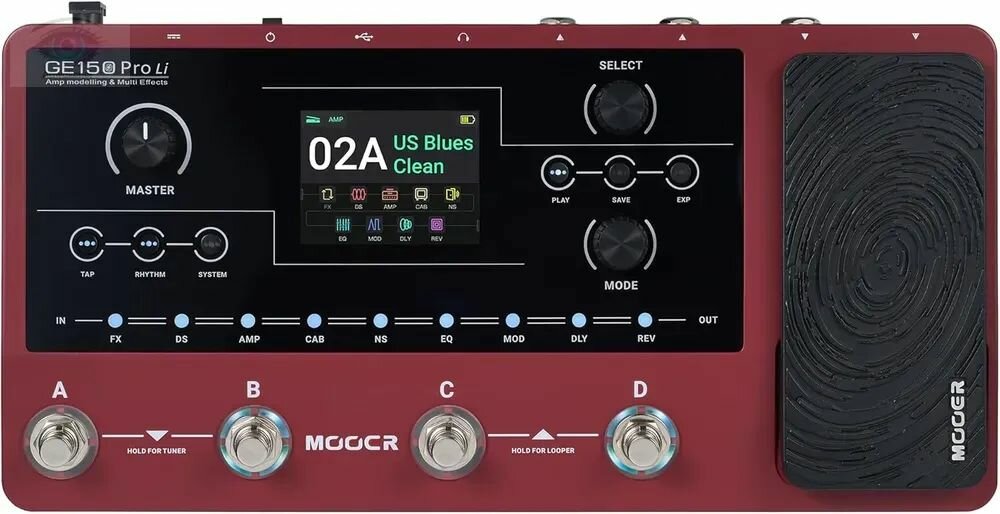 Гитарный мультиэффектный процессор MOOER GE150 PRO LI Педаль эффектов с циклической записью