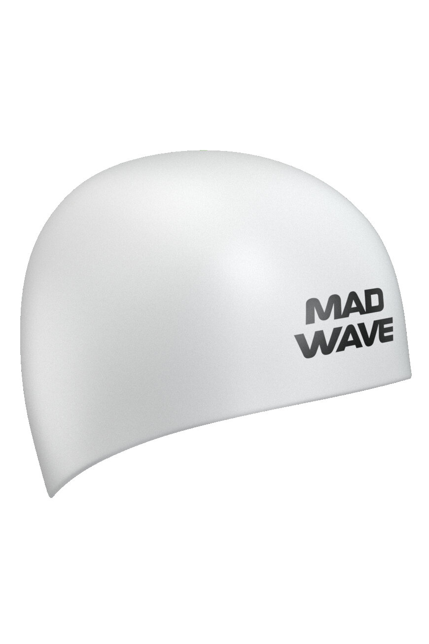 Силиконовая стартовая шапочка MAD WAVE E-cap World Aquatics approved, универсальная, цвет белый