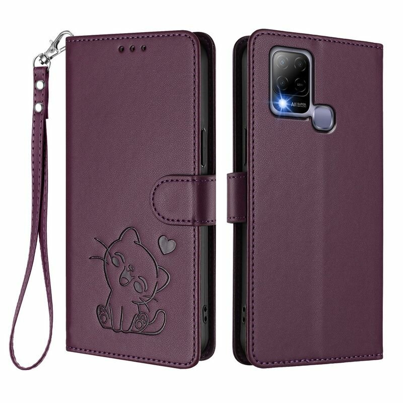 Чехол книжка для Инфиникс Hot 10S и Hot 11 G37 ( Infinix Hot 10S и Hot 11 G37 ) кожаный с магнитной застежкой, с функцией подставки, коротким шнурком