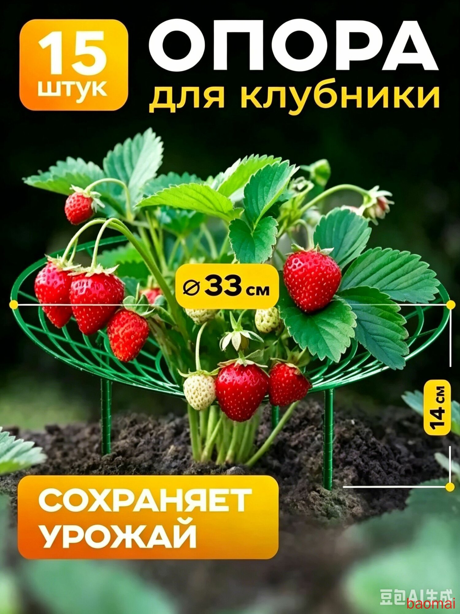 Опора для растений,30.6см,15шт