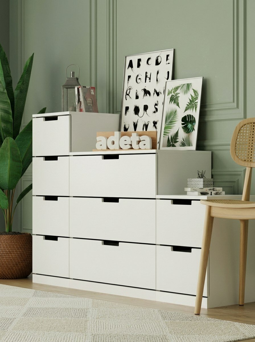 Комод NORDLI 42 (МДФ) Белый DM635-6 NEW 160x45x100 см, GOODFORM