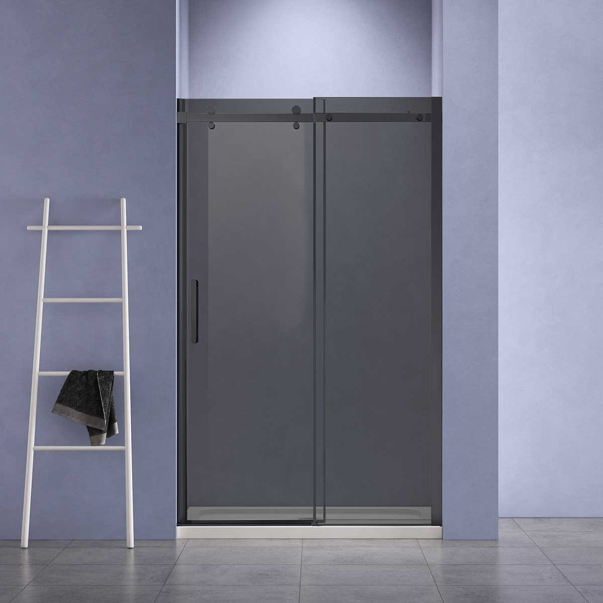 Душевая дверь в нишу Vincea Como-N VDS-4CN120CGB 120 см, профиль матовый черный, стекло тонированное серое