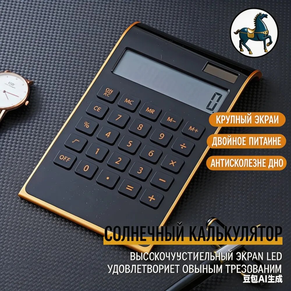 Настольный калькулятор с двойным питанием, наклонный дизайн белый цвет