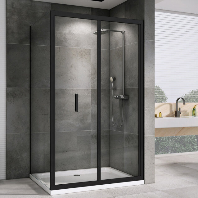 Душевой уголок Abber Sonnenstrand AG07120B-S90B 120x90, профиль черный, стекло прозрачное