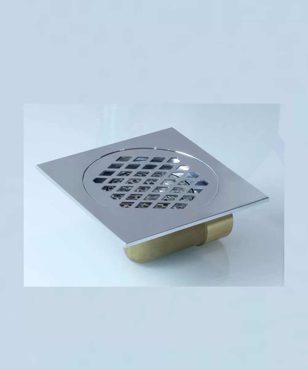 Трап угловой с обратным клапаном 15х15 Ganzer T004 хром