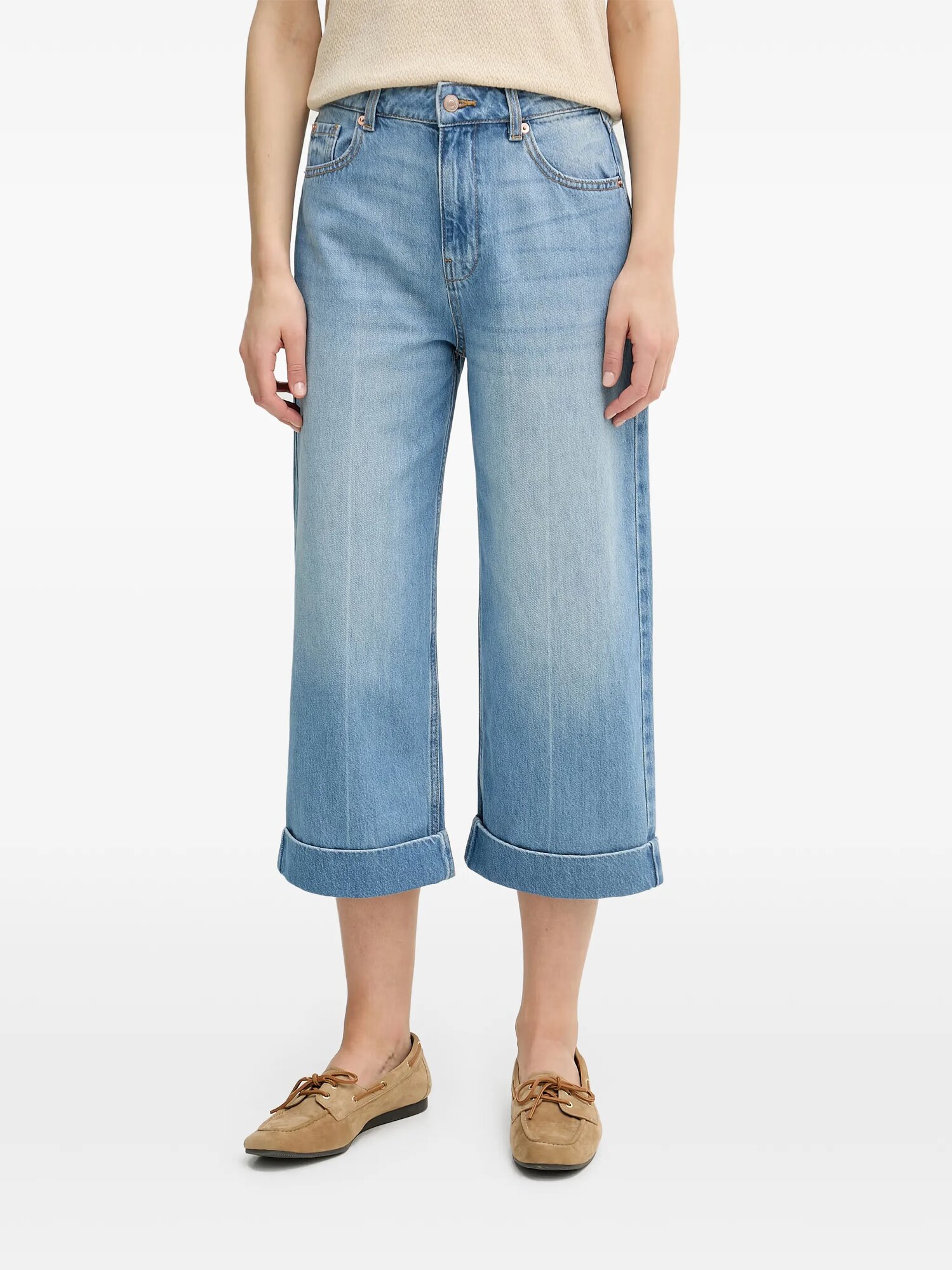 Джинсы Turn-up wide-leg jeans 