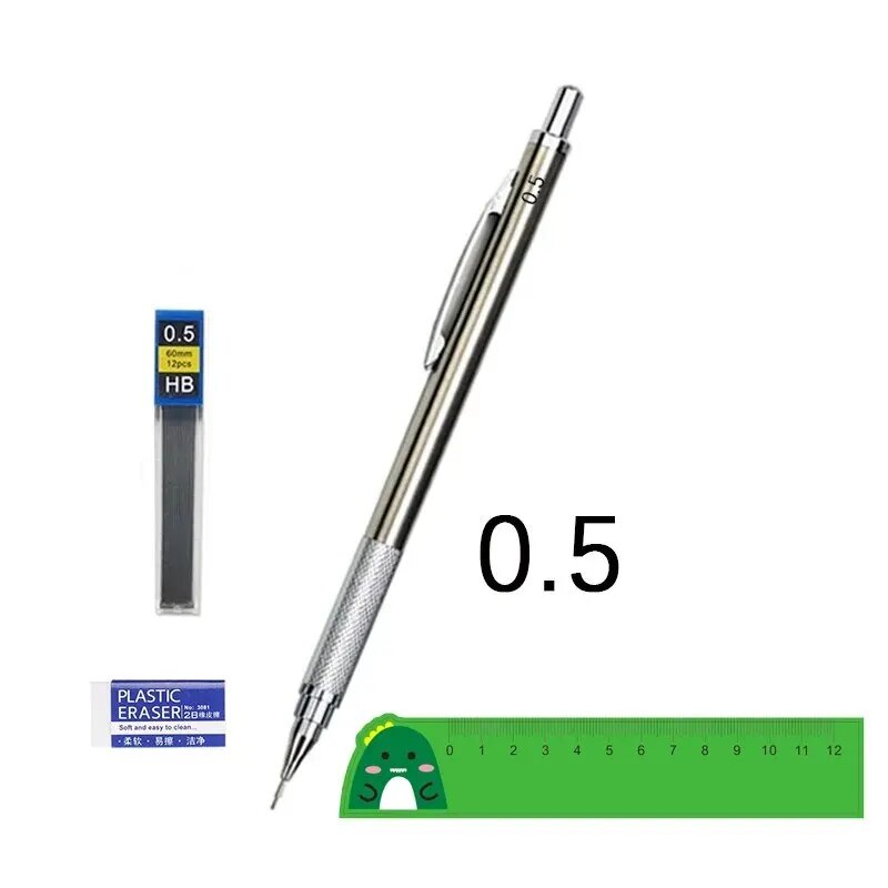 Металлические механические карандаши набор 0.5 0.7 0.9 1.3 2.0 мм 0.5mm set