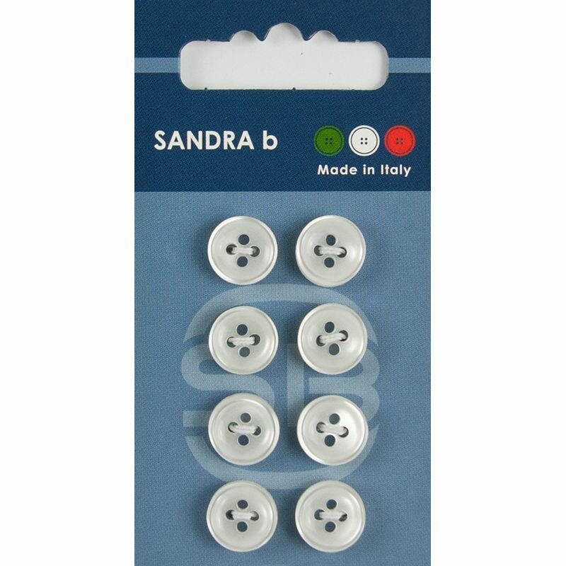 Пуговицы Sandra b Белые, 11 мм, 8 шт