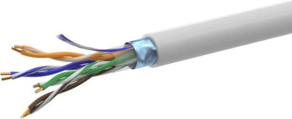 Кабель сетевой NETON информационный, категория 5E, FTP, 4 пары, 24AWG, PVC, внутренний,305 м, серый (01-1001)