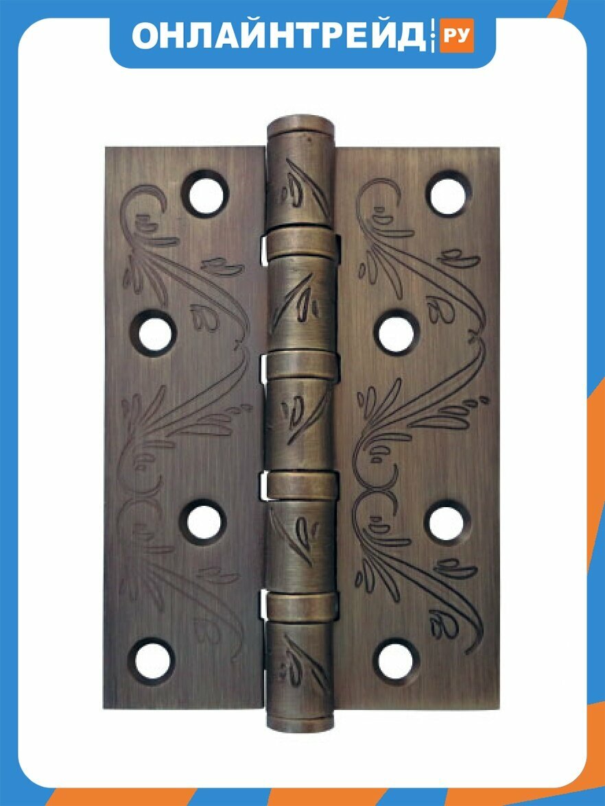 Петли дверные универсальные Adden Bau 100X70X2.5 4BB FLO ANTIC BRONZE, Ант. бронза, б/короны, 1шт