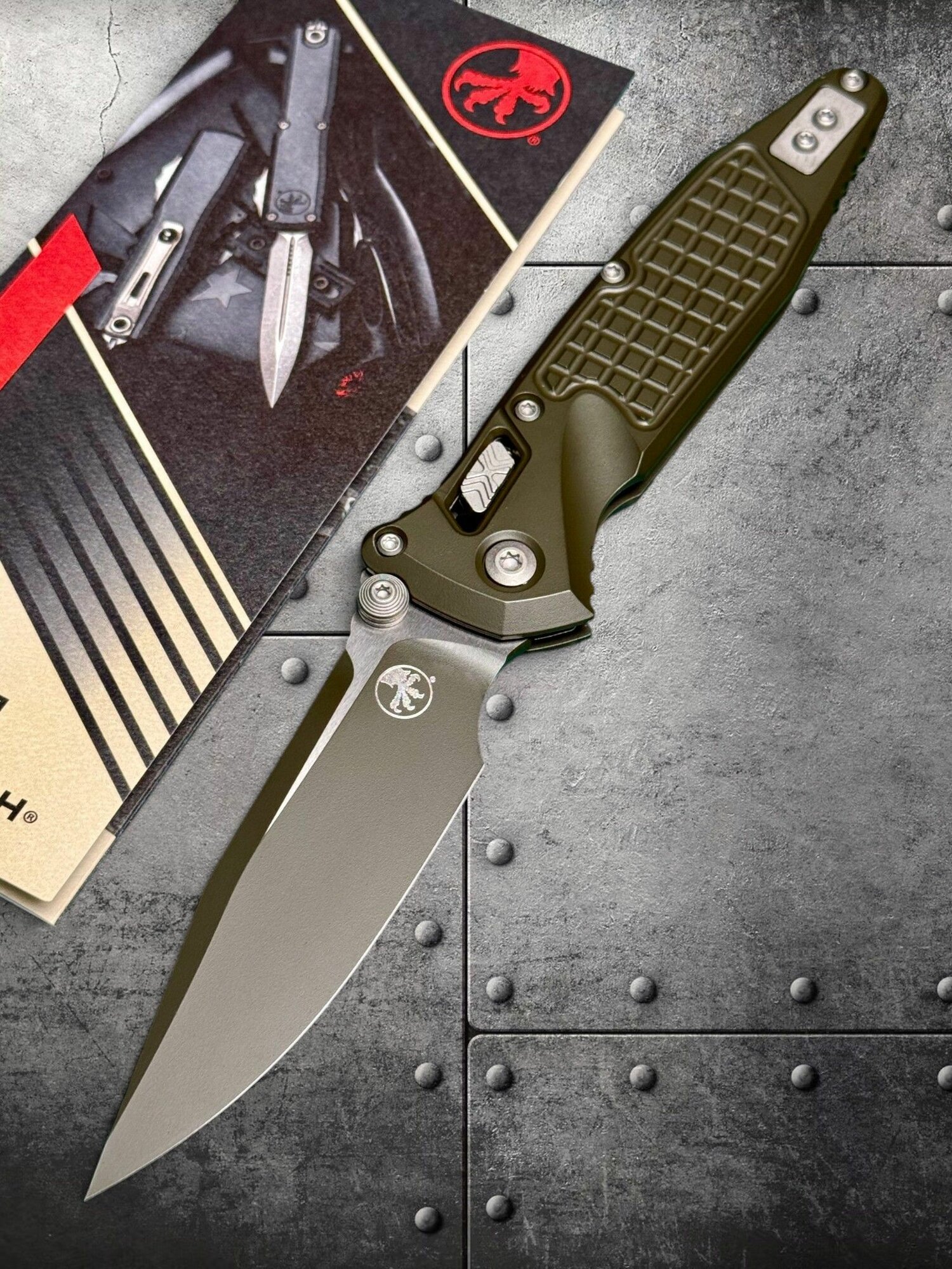 Нож складной MicroTech MCT160RL1FRCMPODZ13 Socom Ram-Lok, Cerakote Blade, Frag OD Green Handle