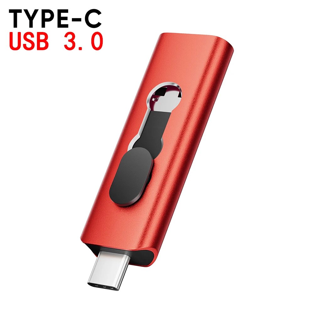 JASTER USB Type-C флешка 3.0 64/128/32/16 ГБ Красный, 32 GB, Red