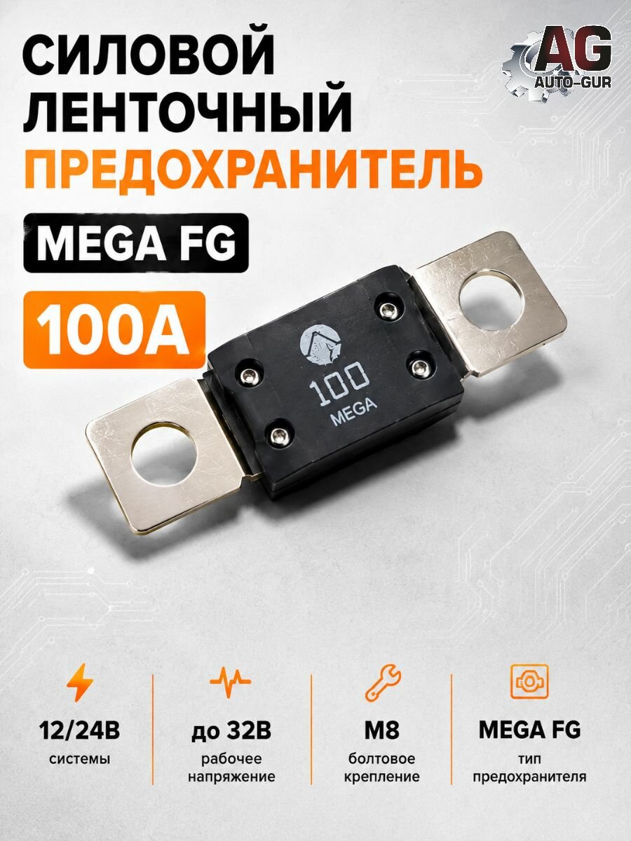 AGFG100A Предохранитель силовой ленточный MEGA FG 100А М8 12/24В