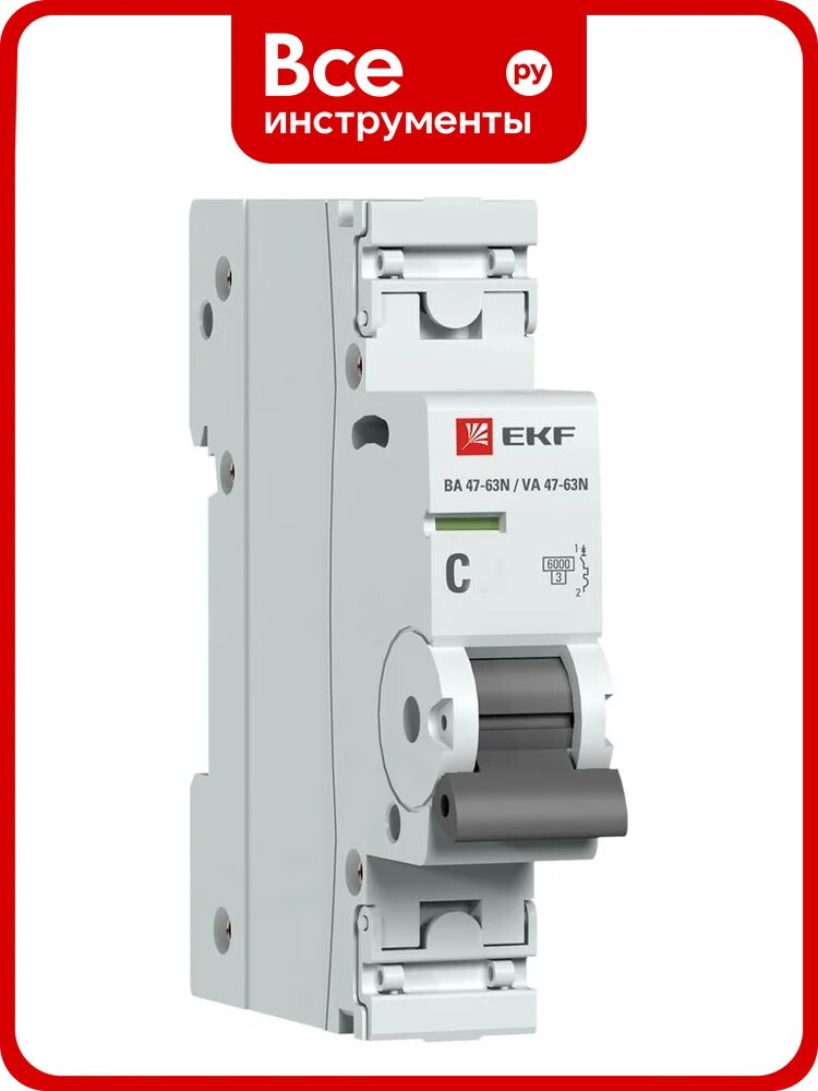 Автоматический выключатель EKF 1P 20А (C) 6кА ВА 47-63N PROxima M636120C