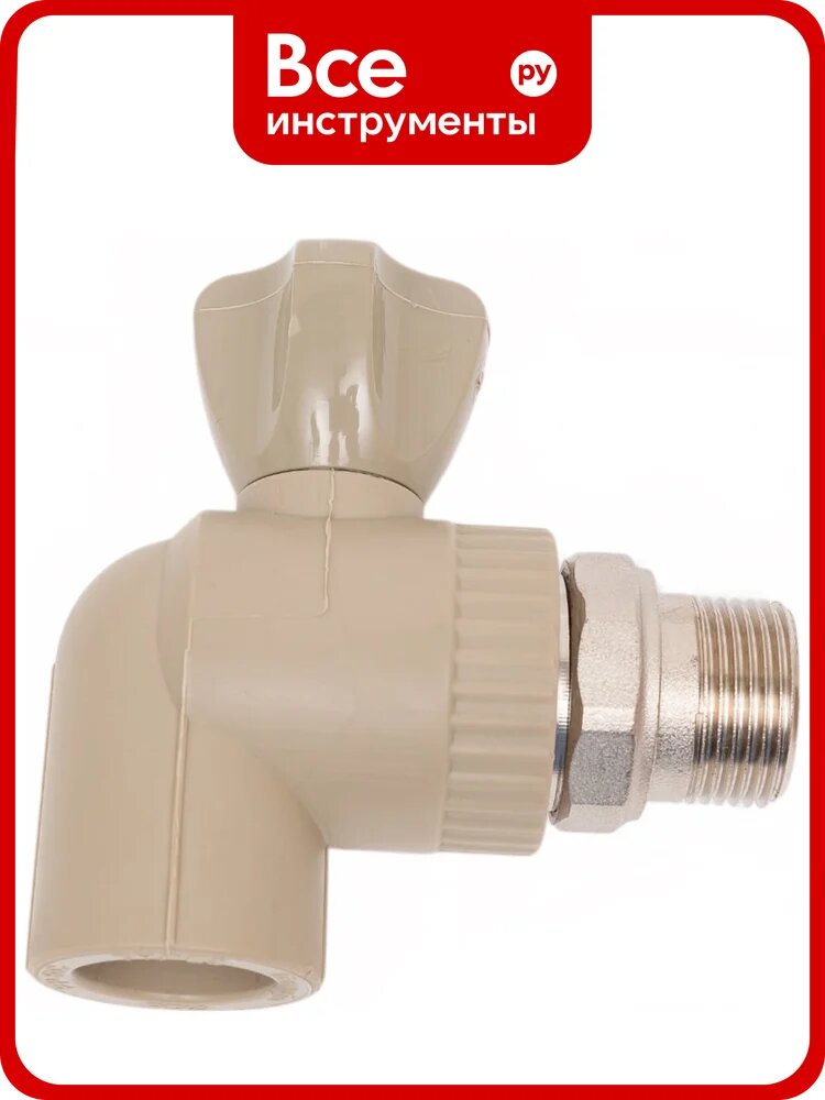 Шаровой кран LAMMIN ppr радиат. угл. 25x3/4" premium 40/5 серый Lm31176025020G