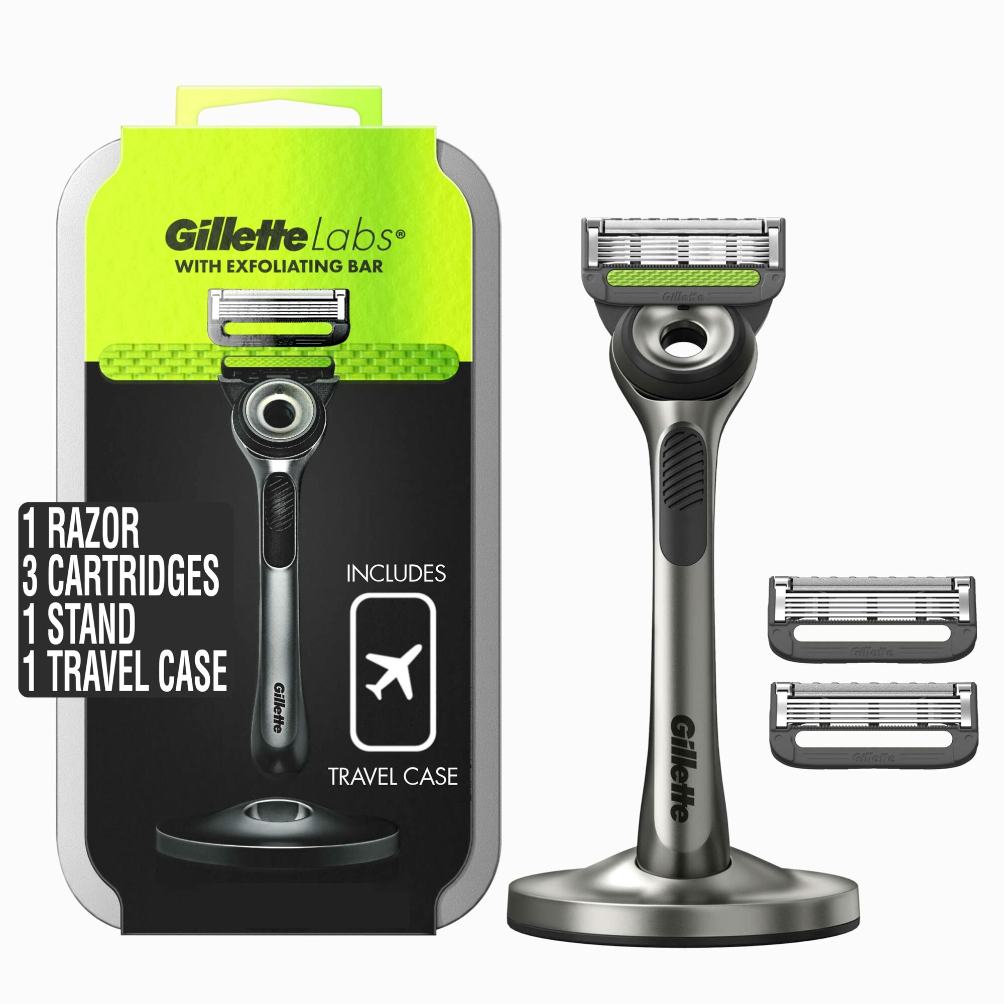 Бритва Gillette Labs + Дорожный Чехол + 3 Сменные Кассеты + подставка