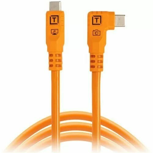 Кабель Tether Tools TetherPro Optima 10G USB-C, 3м с угловым разъемом Orange