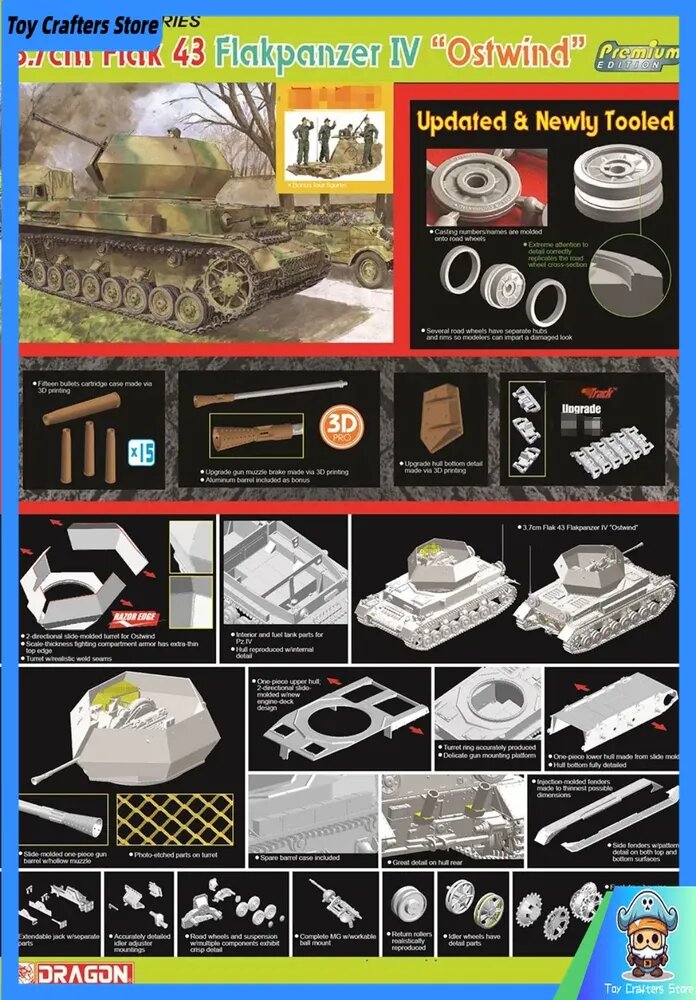 Dragon 6550 1/35 '39- 45 SERIES 1/35 3.7cm FlaK 43 Flakpanzer IV Ostwind сборная модель танка