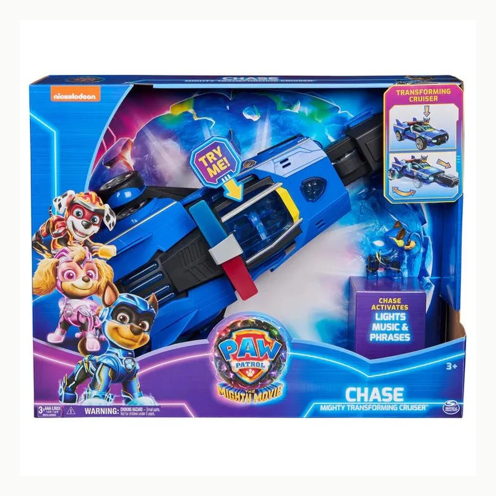 Spin Master Nickelodeon Paw Patrol The Mighty Movie Роскошный крейсер-трансформер Чейза / Skye Mighty Jet / со светом и звуками, вращающимися на 360 градусов крыльями, суперфильмами, играми для мальчиков