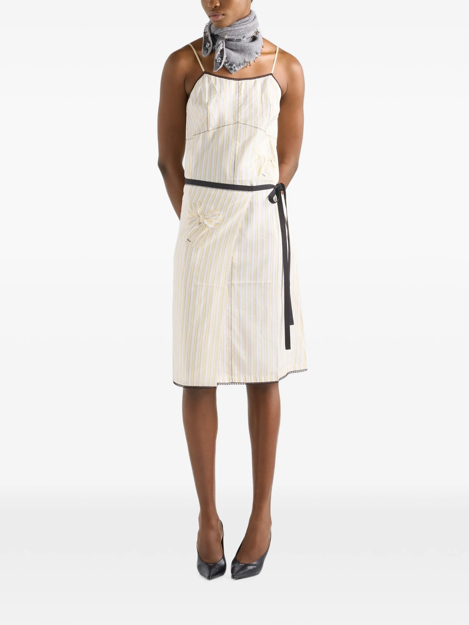 Юбка Prada Embroidered striped apron, размер OneSize — фото 1