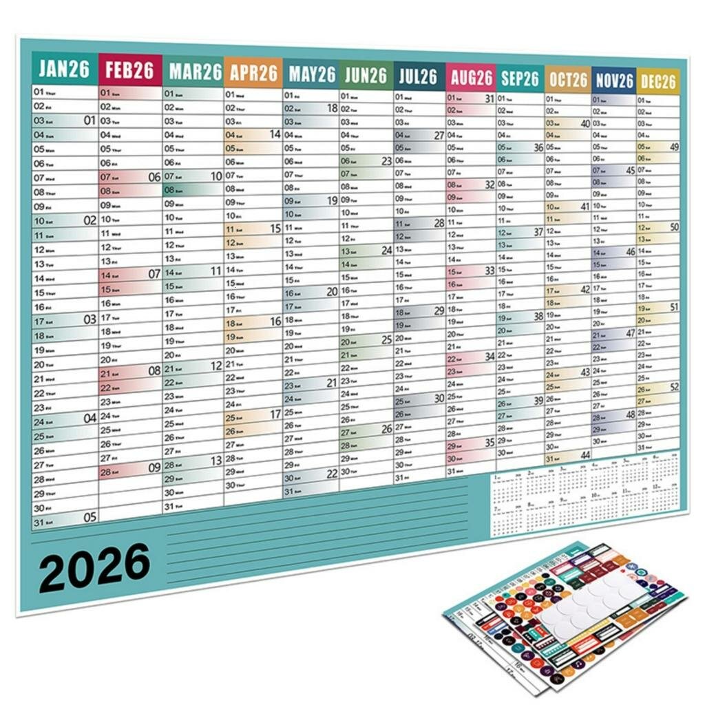 Календарь настенный на 2026 год, Зеленый № 8
