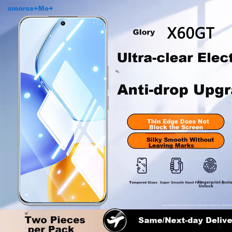 Smorss 2-шт стеклянный защитный экран для Honor X60GT высокая четкость антицарапина антиотпечатки Версия：Выбор качества