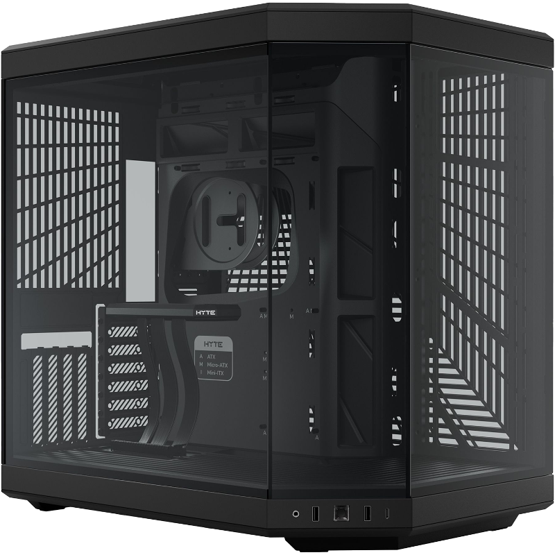 Корпус без блока Case HYTE Y70, Midi-Tower, TG, no fans, 2xUSB-A 3.2, 1xUSB Type-C, E-ATX, ATX, mATX, mITX Black CS-HYTE-Y70-B