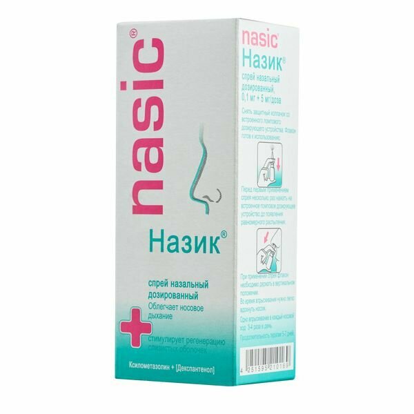 Назик спрей назальный 0,1мг+5мг/доза 10мл