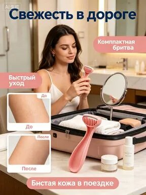 Женский нож для бритья, эпиляция подмышек, волос на ногах, интимная стрижка/Бритва для ног, не вызывающая боли и не повреждающая кожу, 1 шт, розового цвета