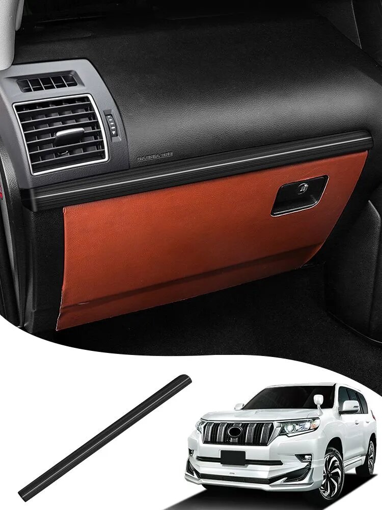 Toyota LAND CRUISER PRADO 150 2010-2023. 2022 2021 2019 2018 Наклейка для отделки нижней части центральной консоли, тойота ленд крузер прадо 150 LC150 Аксессуары для интерьера ( Черный ) Правый руль