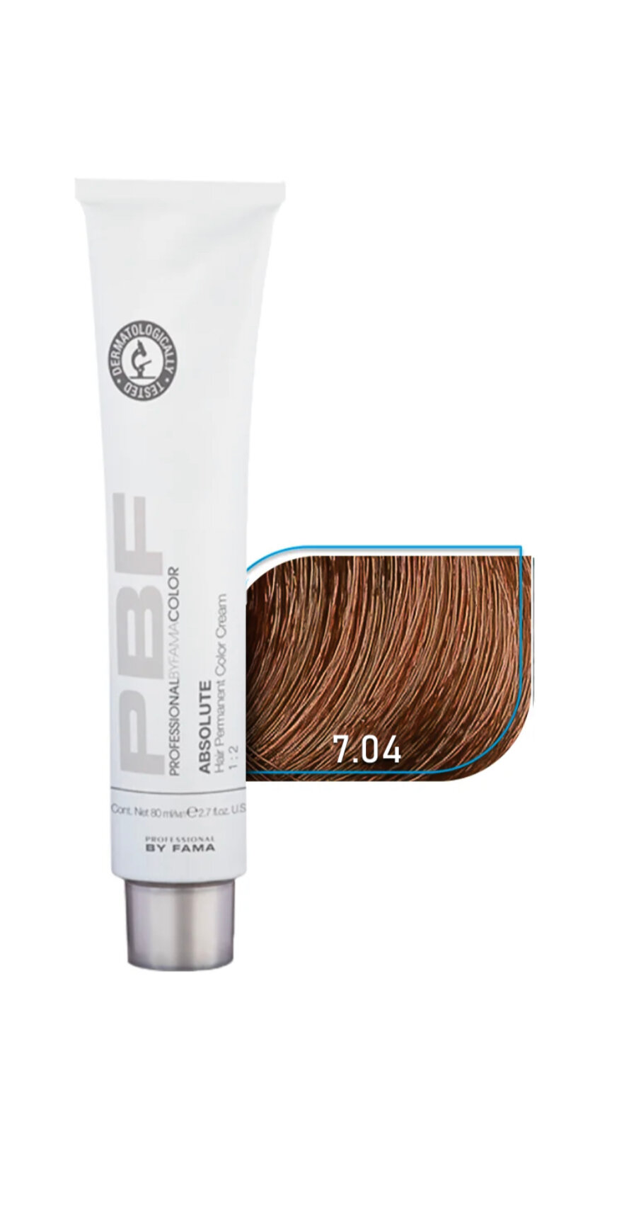 Крем -краска Professional by Fama COLOR ABSOLUTE 7.04 Средний натуральный медный блондин 80 мл