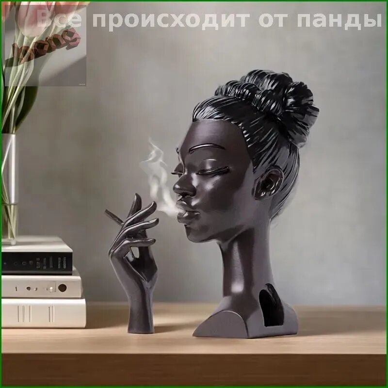 Фигурка декоративная "Мыслитель", черная, 19.5 см