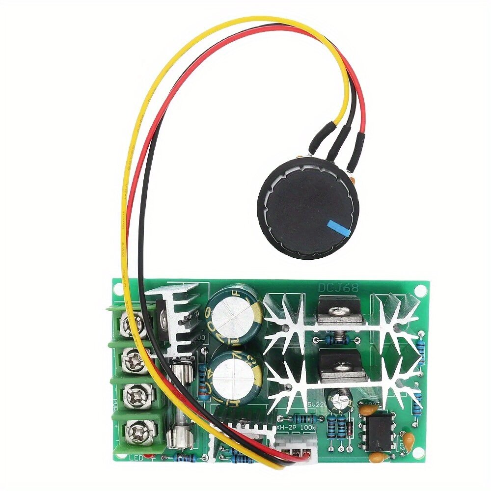 Мощный контроллер скорости двигателя 20A 48V PWM DC12V-48V с регулируемым потенциометром, компактная плата для DIY и промышленного управления