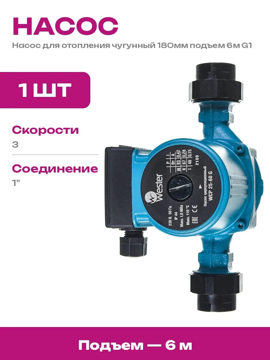 Насос циркуляционный для котла отопления до 110 градусов