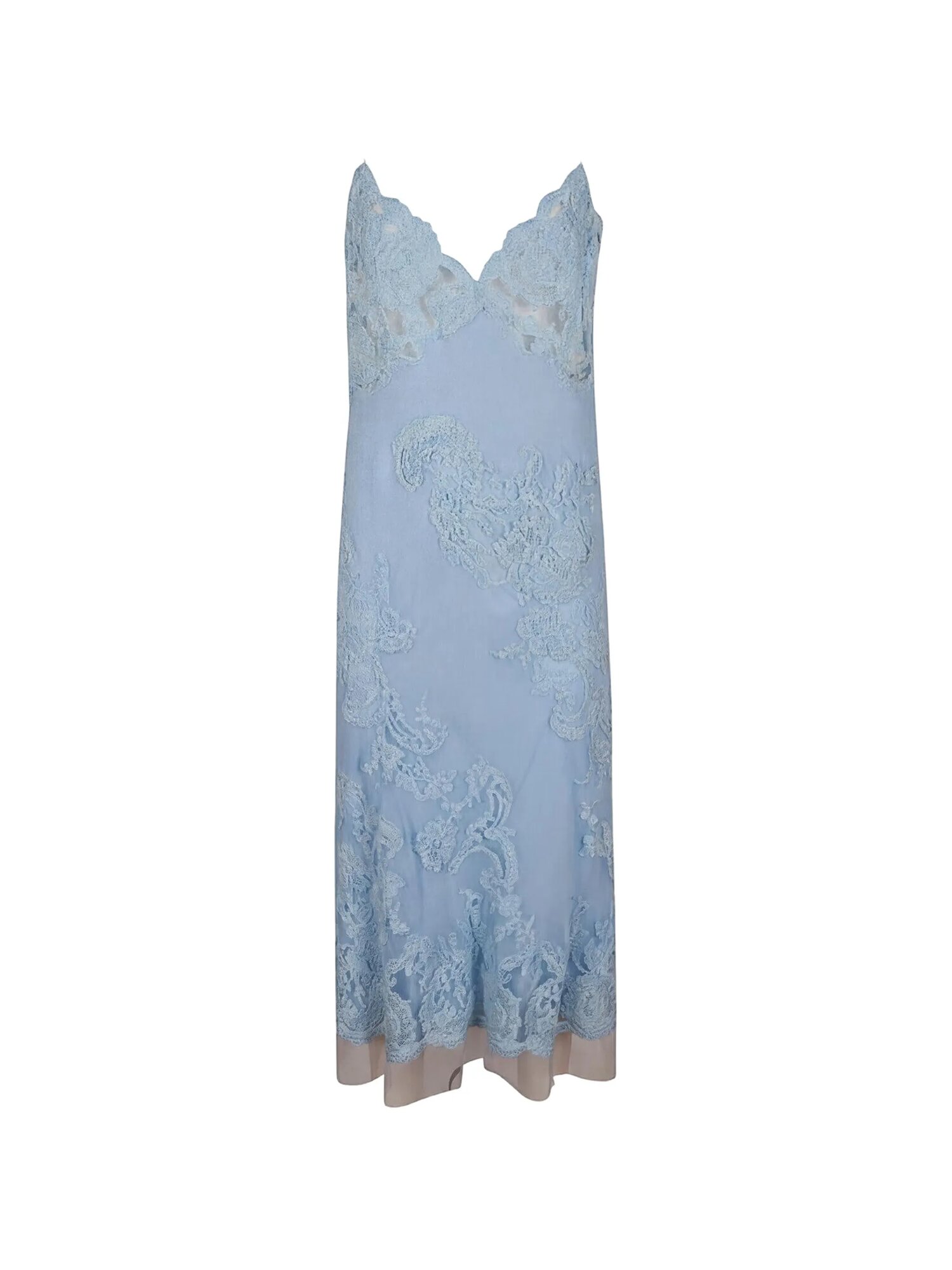 Платье Lace-panelled midi slip dress