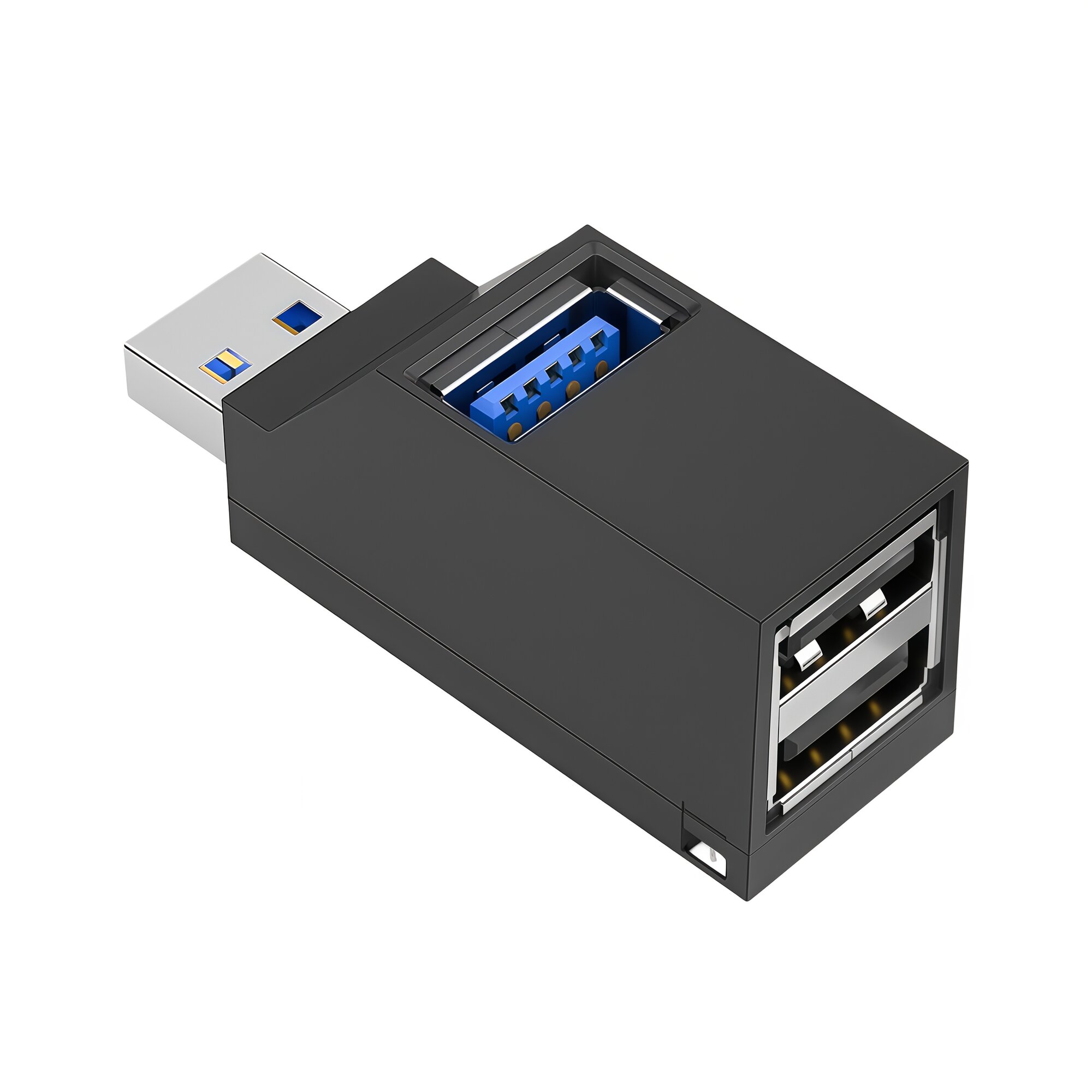 USB 3.0 Hub, 3-портовый USB-A адаптер и распределитель, черный