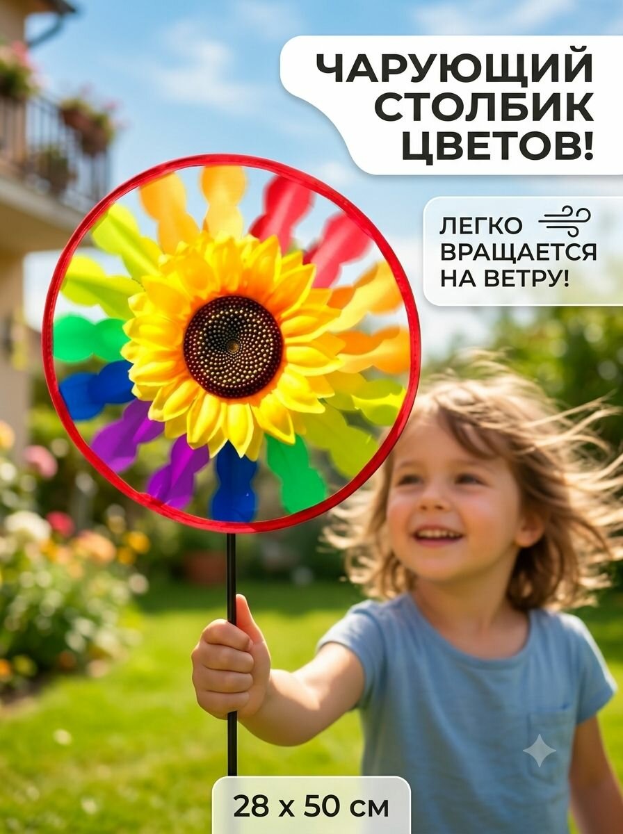 Ветряная мельница Подсолнух для сада