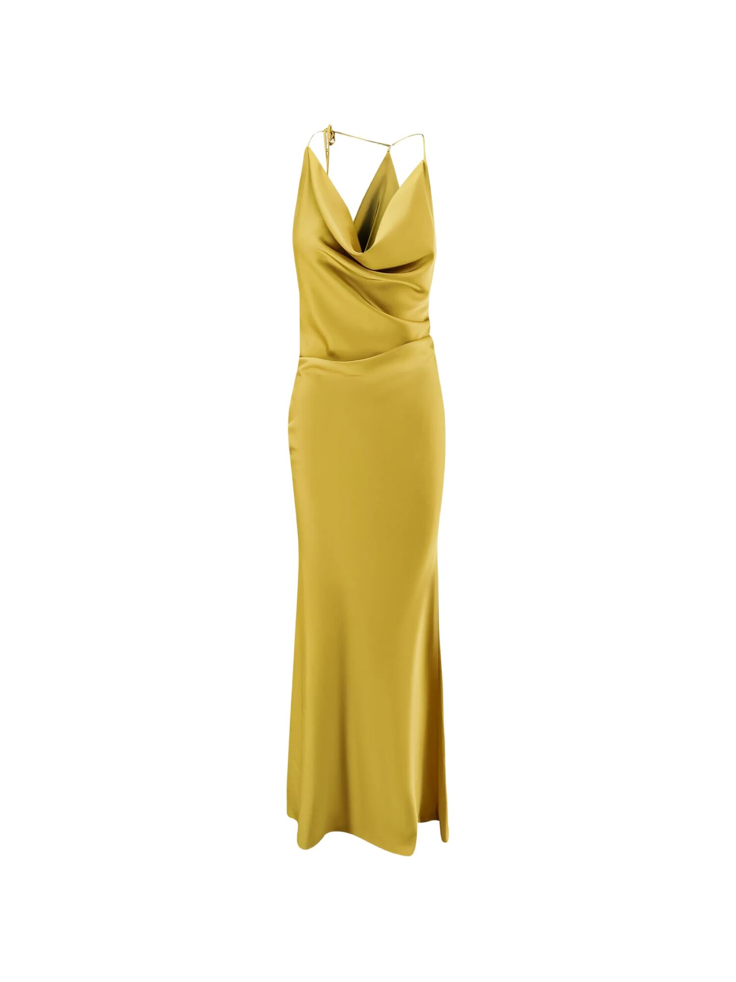 Платье Draped-neck satin maxi dress