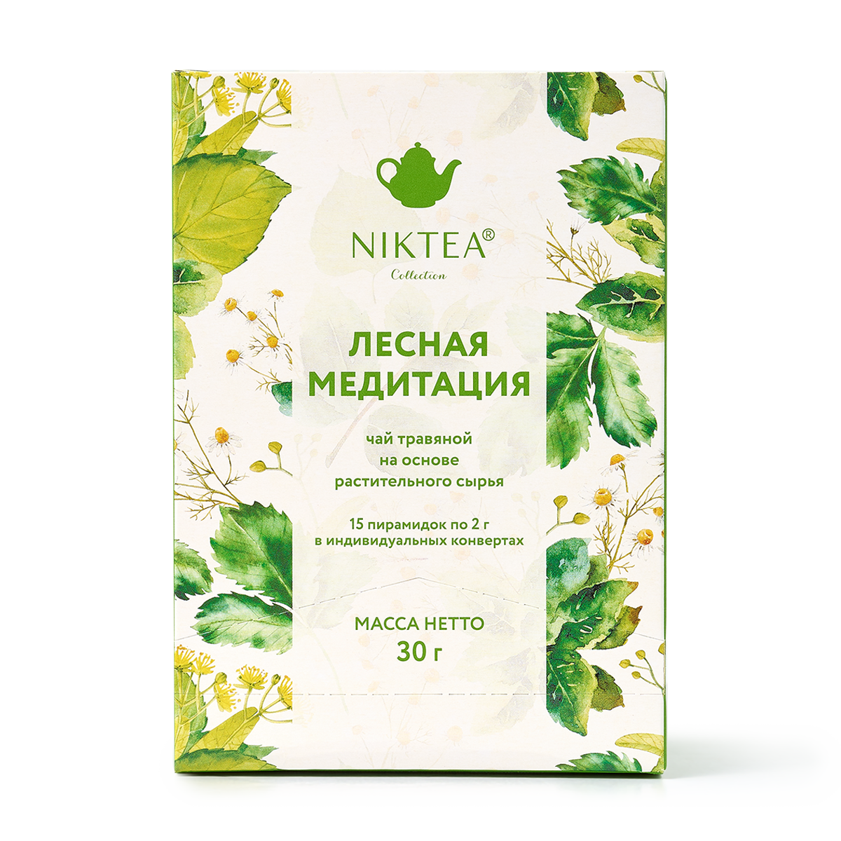 Чай травяной Niktea "Лесная медитация", в пирамидках, вес 30 грамм, 15 шт