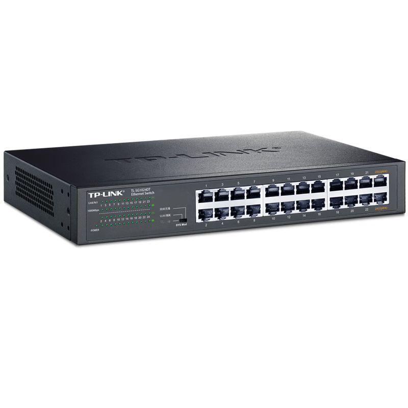 TP-LINK 24-портовый полногигабитный неуправляемый коммутатор TL-SG1024DT корпоративное сетевое оборудование