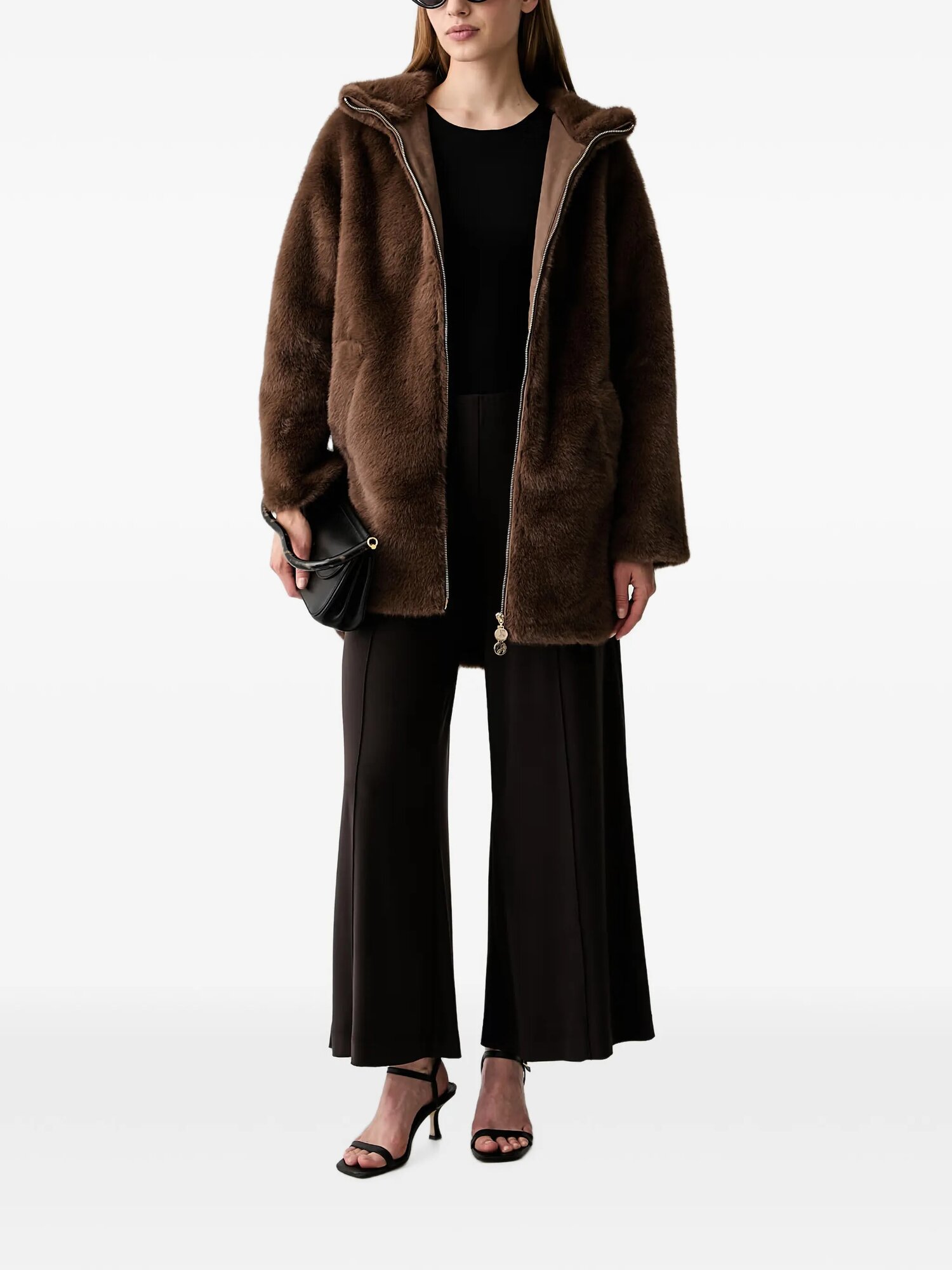 Куртка Joseph Ribkoff Faux-fur hooded jacket, размер 46 — фото 1