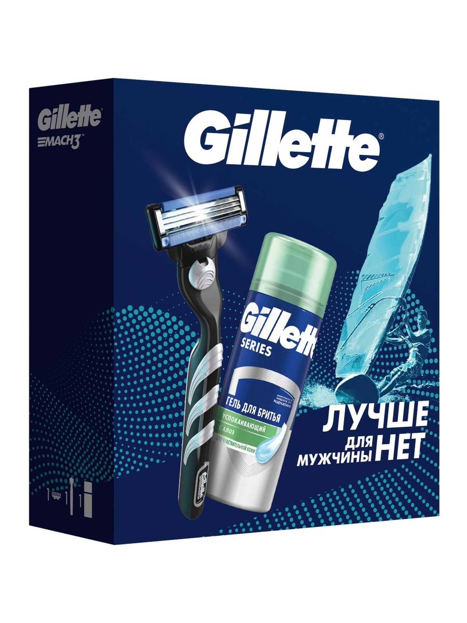 GILLETTE набор /MACH3 бритва со сменной кассетой N1+GILLETTE SERIES гель Д/бритья успокаивающий 75МЛ/