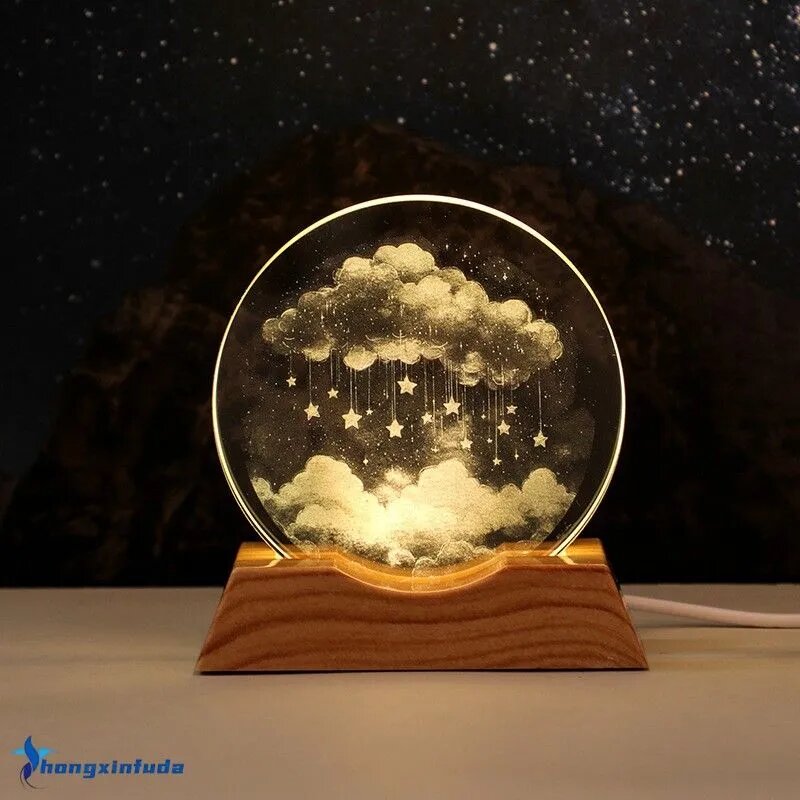 Ночник "Астронавт" Starry Sky, теплый свет, 10 см, настольный, светодиодный