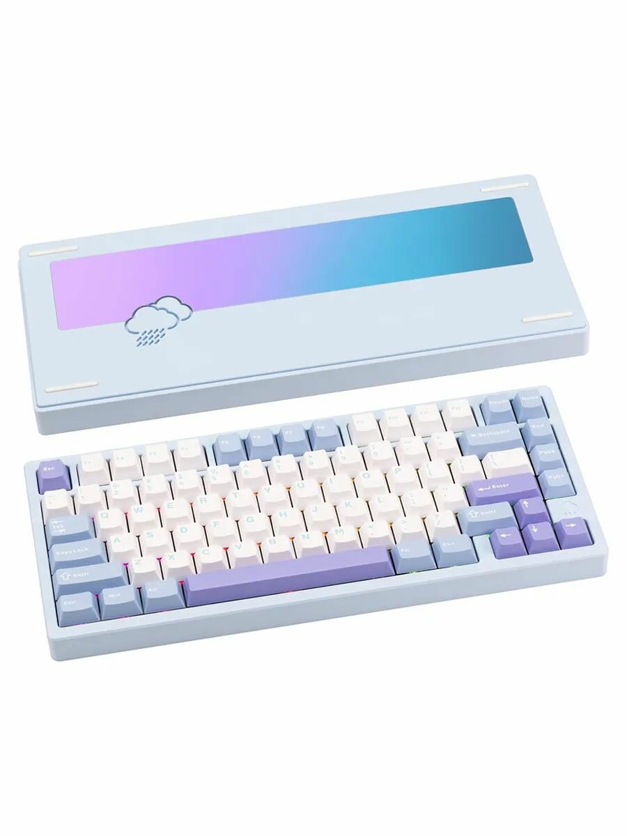 Wobkeys Rainy75 HMX Violet Linear Switch, голубой, игровая клавиатура