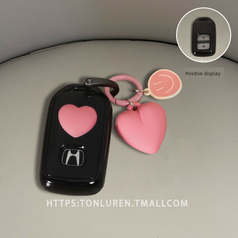 Автомобильный ключ-фоб для Honda CR-V Civic Inspire Smart B/C/H/I-стиль, Таинственный черный с розовой сердечной