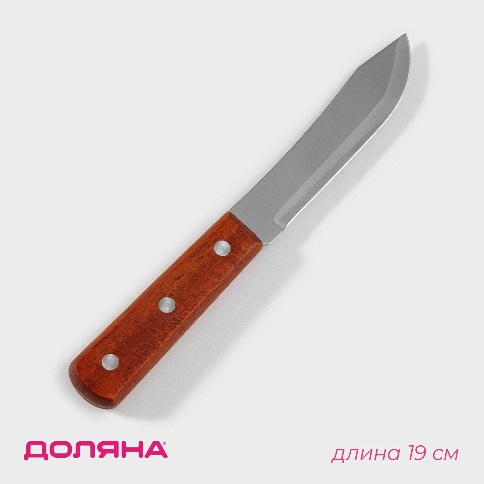 Нож для мяса и стейков "Мачете", лезвие 10 см, цвет: коричневый